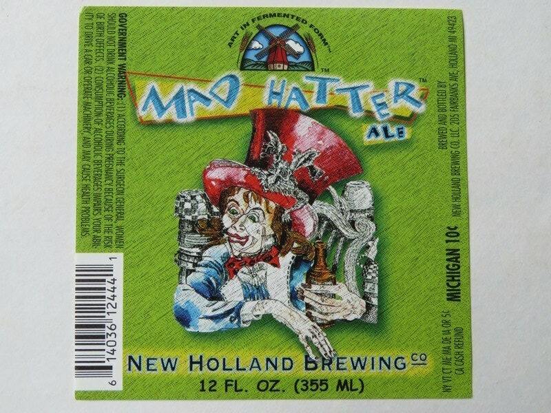 BEER LABEL: Mad Hatter Ale ~ New Holland Brewing Co ~ Fermented Art ...
