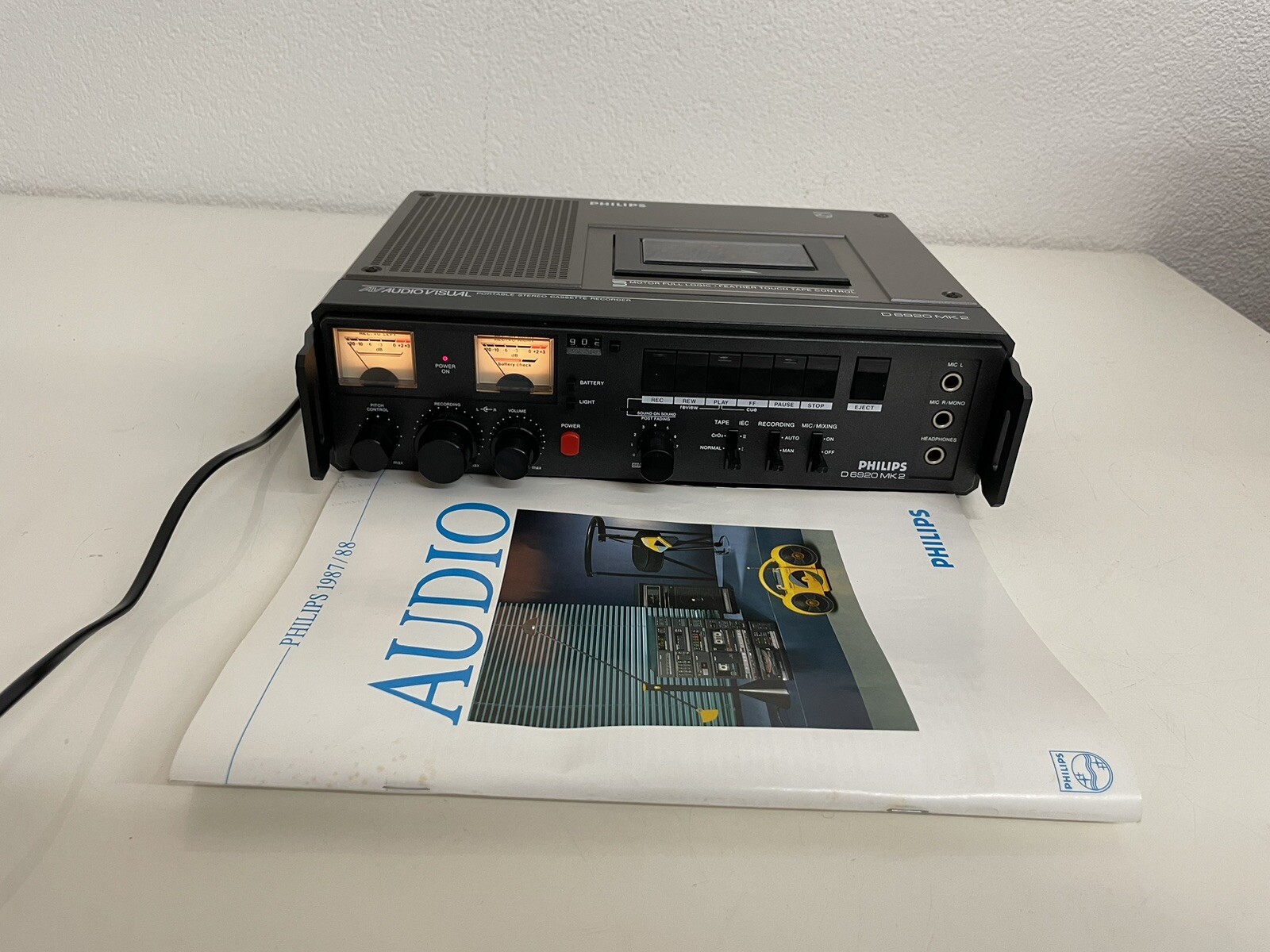 Vintage Philips D6920 MK2 3 Motor Full Logic Reporter Portable Cassette ...