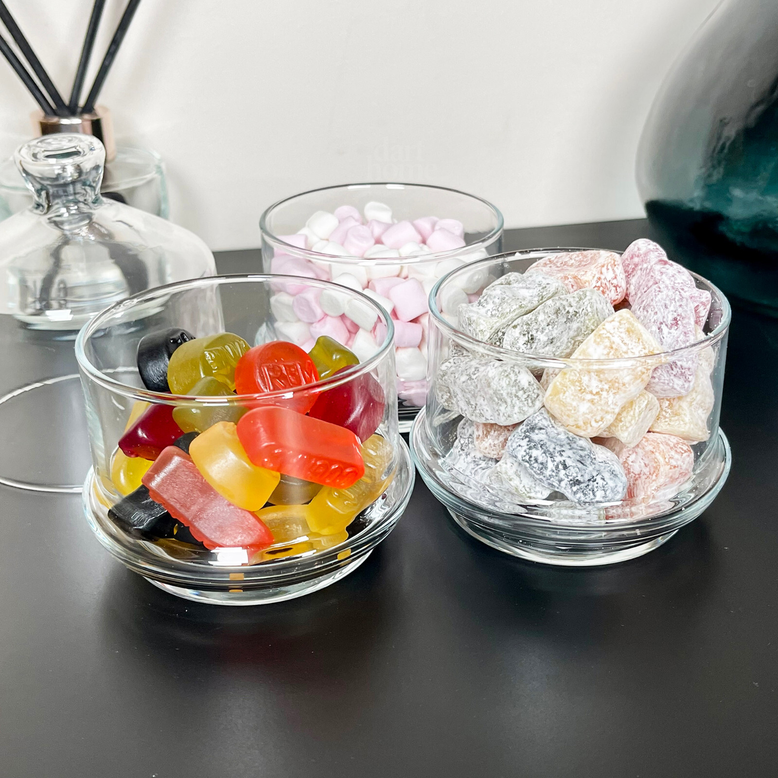 Stackable Glass Sweets Dishes 3 Tier Round Lidded Kitchen Snacks ...
