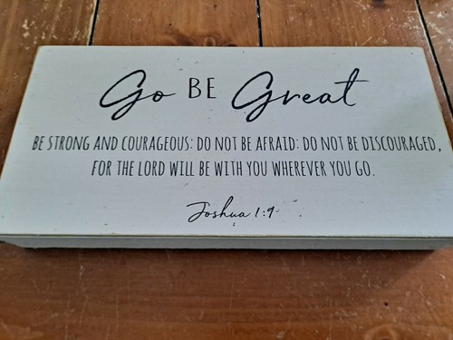 Go Be Great Sign Joshua 1:9 Be Strong and Courageous Bible Verse Print ...