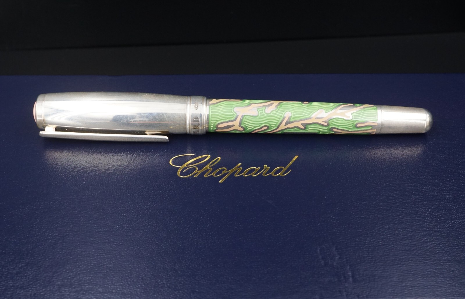 Chopard Sterling 18k Pink Coral Green Enamel Fountain Pen Limited ...