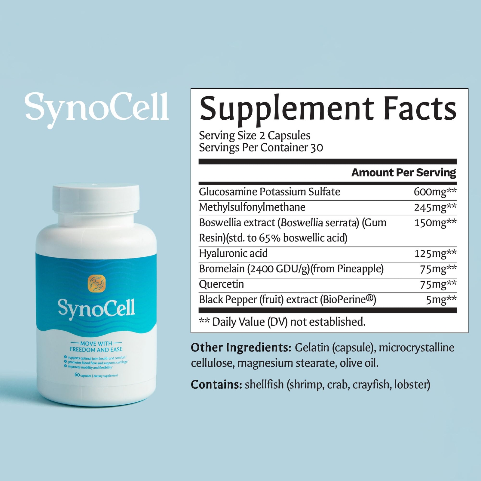 Synocell Glucosamine Chondroitin Complex Back Neck and Joint Support ...