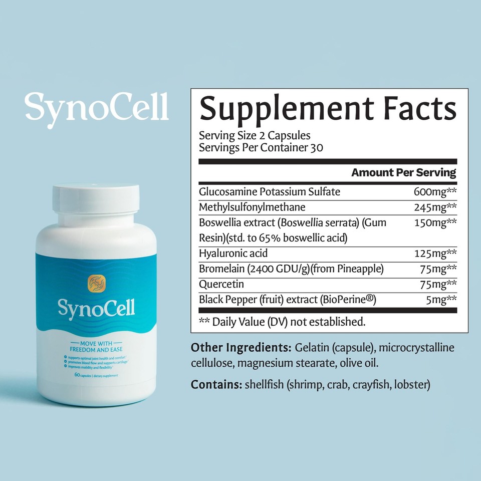 Synocell Glucosamine Chondroitin Complex Back Neck and Joint Support ...