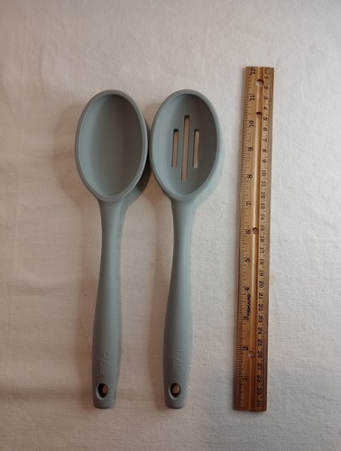 Core Kitchen Serving Spoons Solid & Slotted Silicone, Gray | eBay