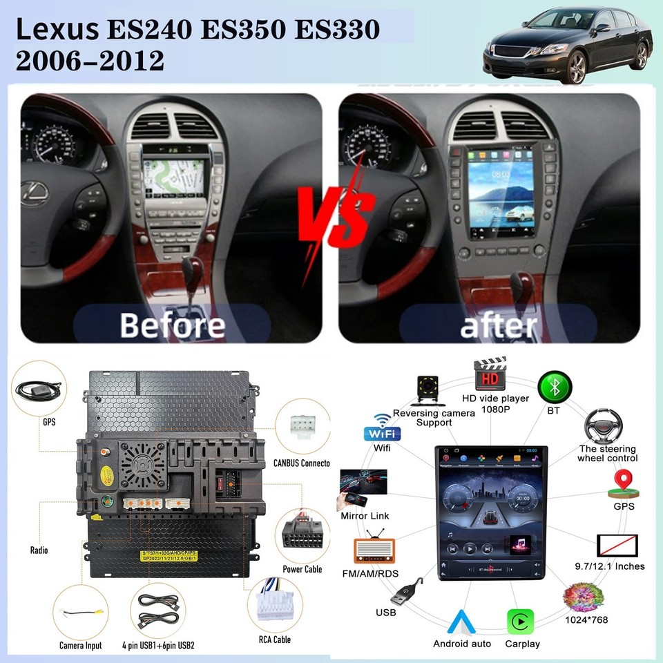 Lehirsy For Lexus ES ES240 ES350 ES330 2006-2012, For Android ...