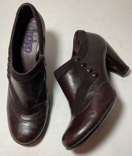 Indigo by Clark’s Brown Leather Heeled Shoes Size 8M Career Excellent ...