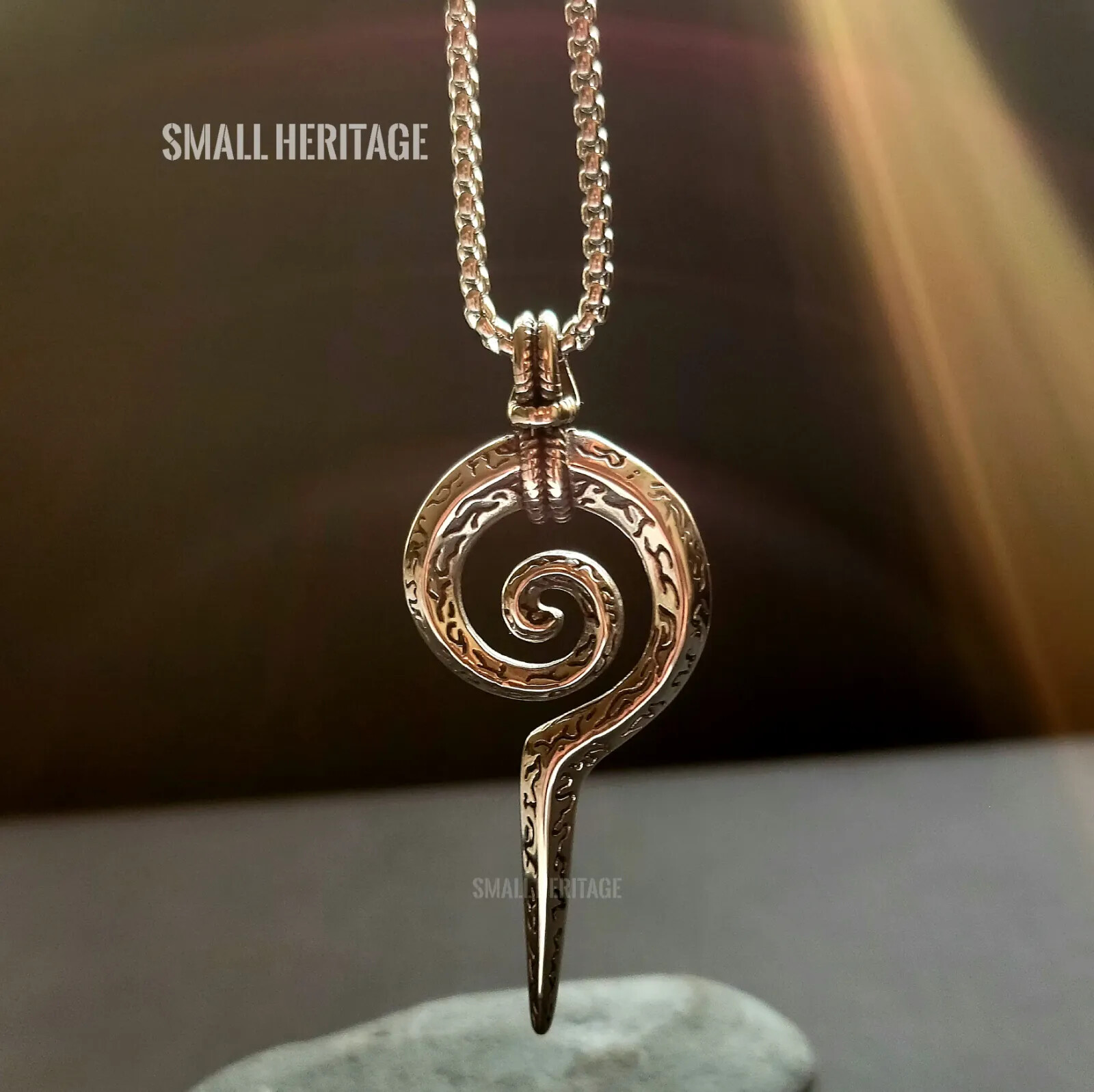 316L Stainless Steel Amulet Necklace Totem Snake Mayan Scepter Pendant ...