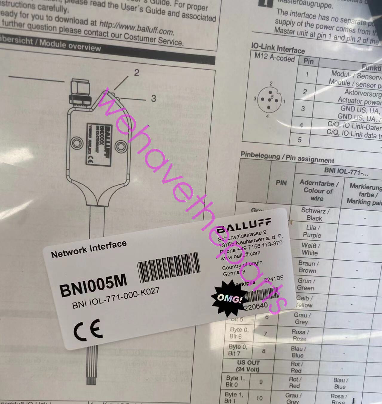 Brand New Balluff BNI IOL-771-000-K027 BNI005M Network Interface Fast ...