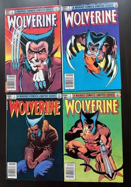 Wolverine 1st Solo Series 1-4, 1982 Newstand Editions, Frank Miller Art ...