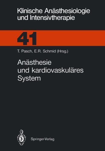 Anästhesie Und Kardiovaskuläres System, Paperback by Pasch, Thomas (EDT ...