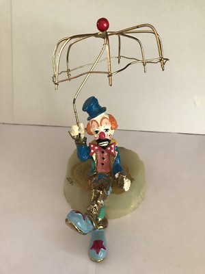 Vintage 1987 Ron Lee Clown Figurine with Umbrella on Marble Base | eBay