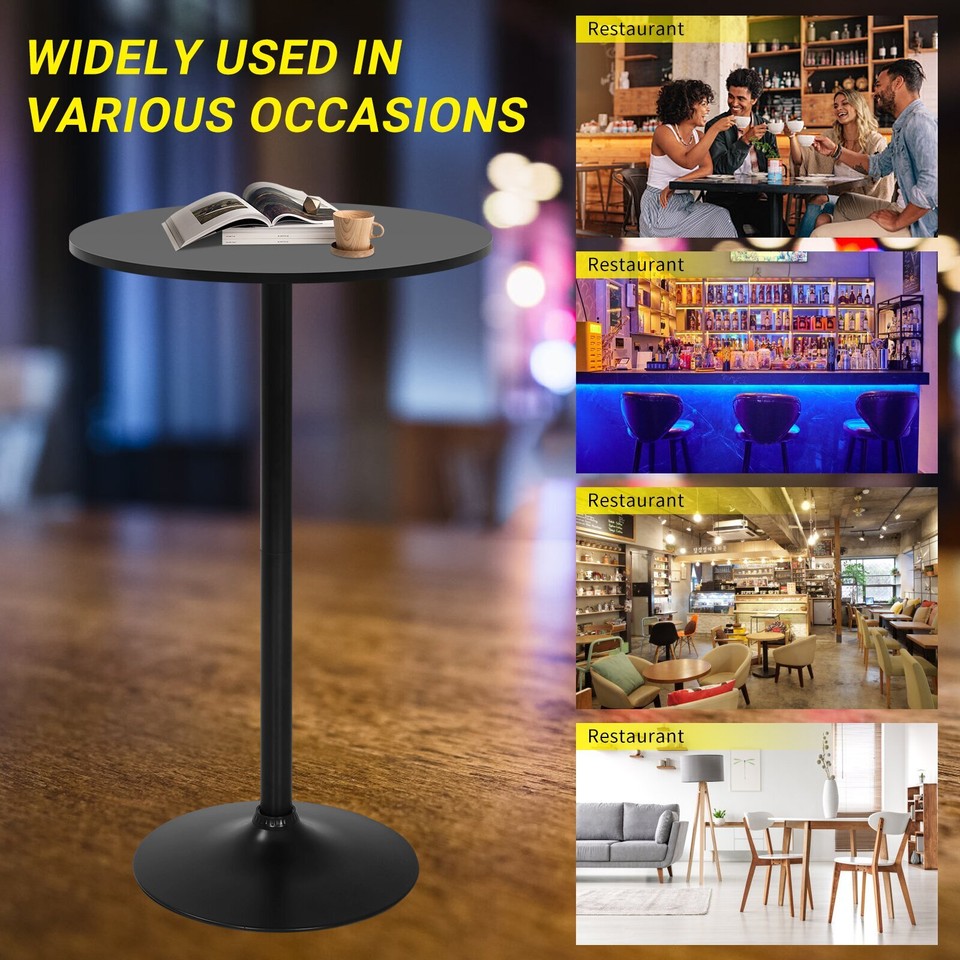 Modern Pub Bar Round Table Counter Height Bistro Table Drinks Dining ...