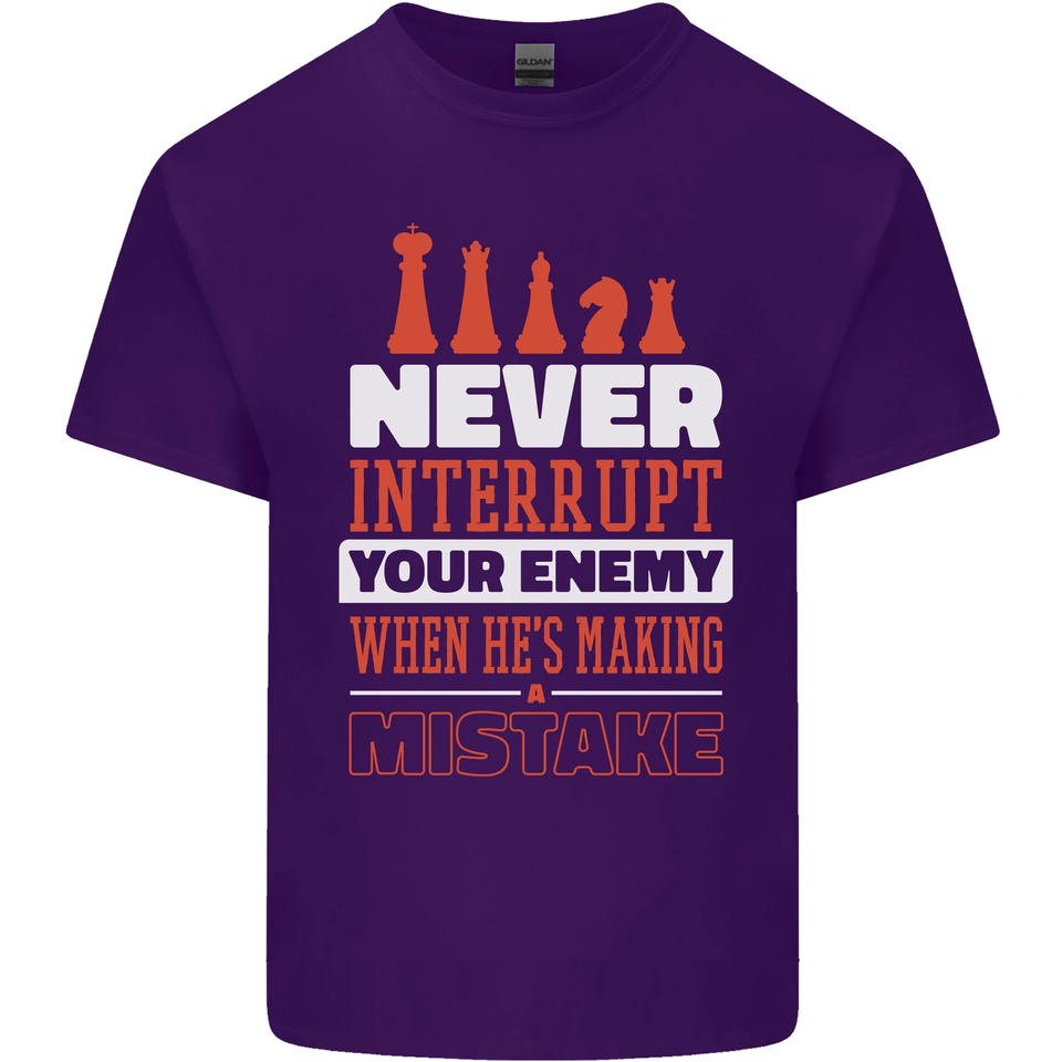Funny Chess Never Interrupt Your Enemy Mens Cotton T-Shirt Tee Top | eBay