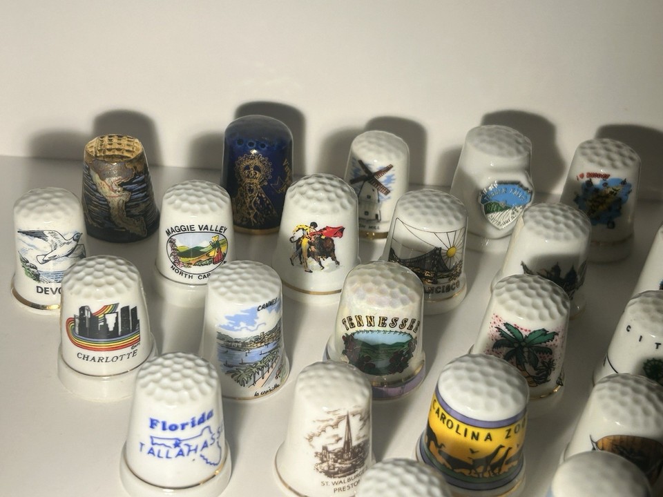 27 Vintage Sewing Thimbles Thimble Lot Varying Conditions Mixed ...