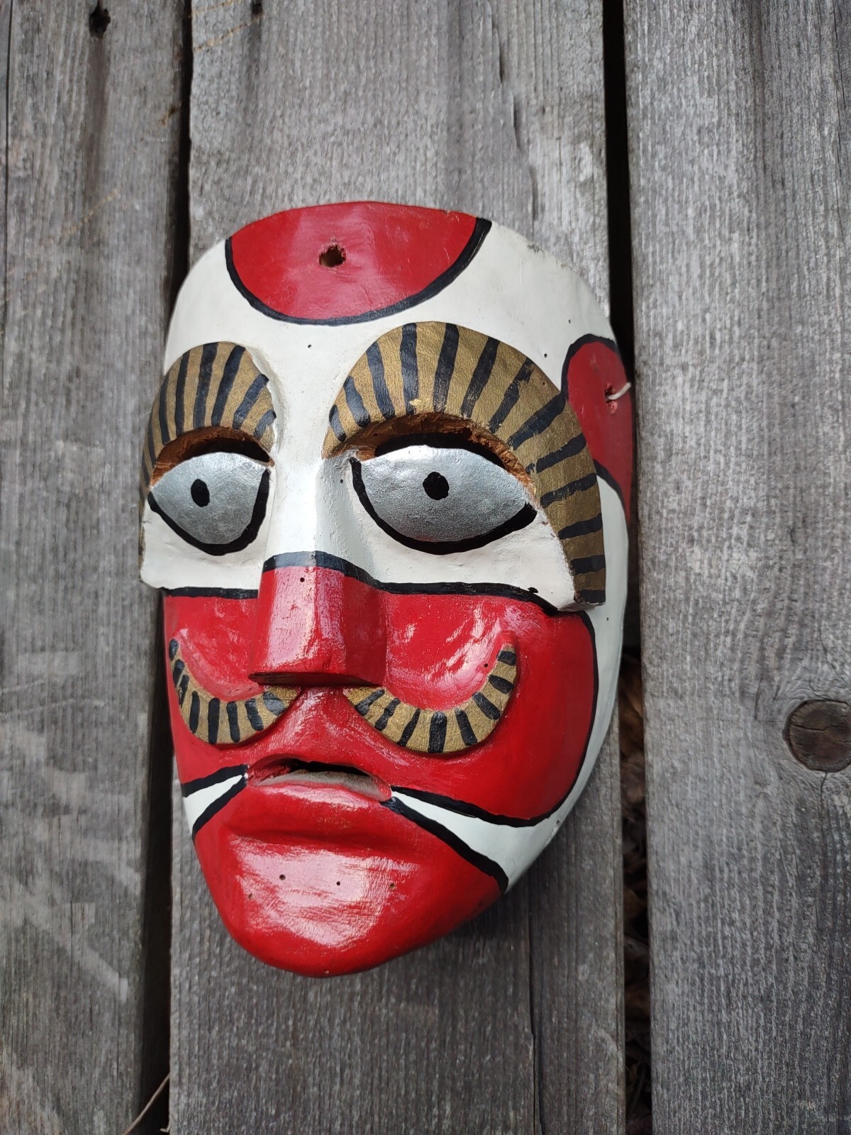 Vintage Mexican Mask Carved & Painted Wood Moor Mask Xico Mexico By ...