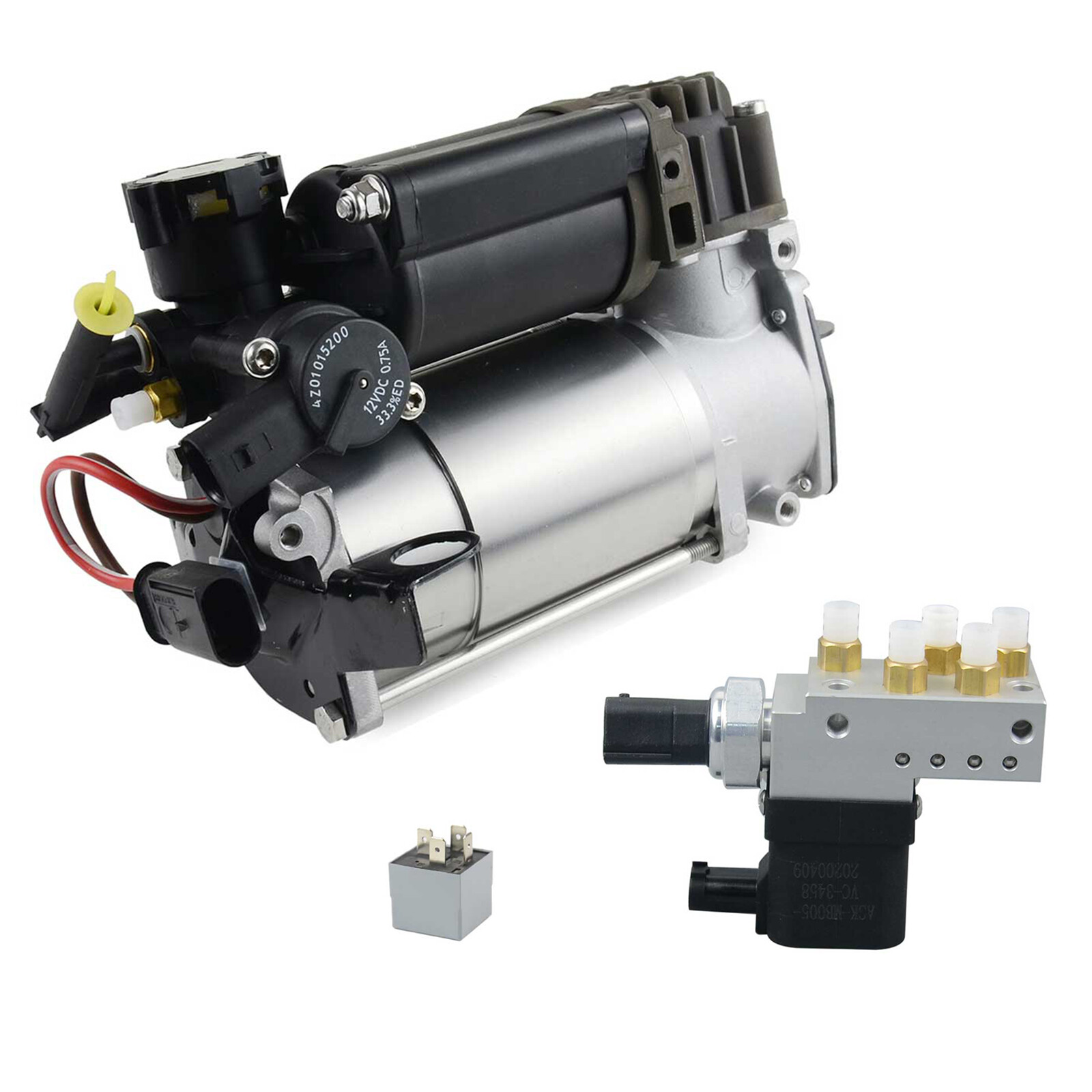 Air Suspension Compressor Pump + Relay + Valve Block For Mercedes-Benz ...