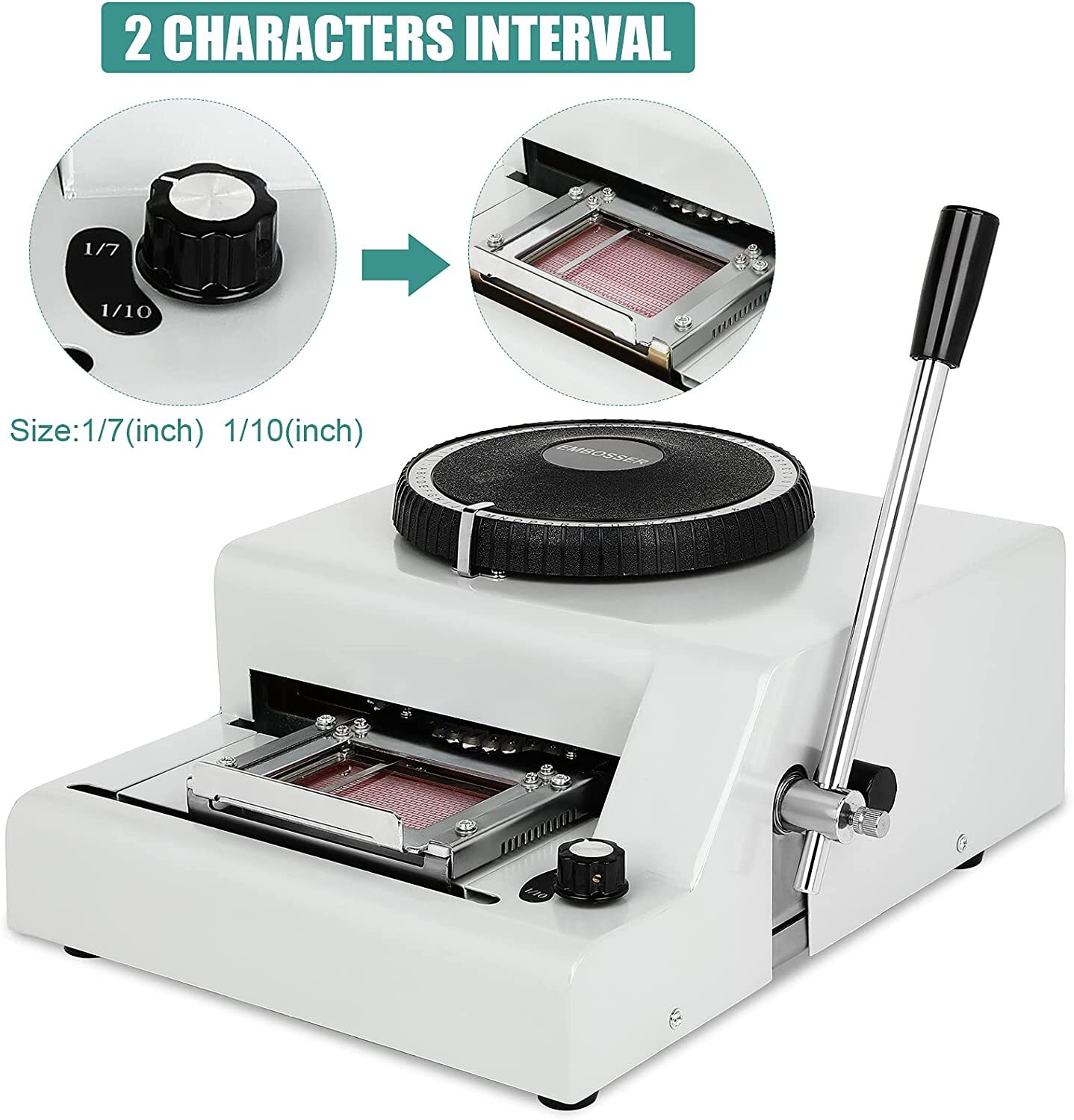 Yescom 16CEB001-CH66CRD-07 Plastic Credit Card Manual Embosser Machine ...