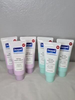 Lot Of 6 Dermasil Oil Free Daily Face Cream and Night Creams Vit. E ...