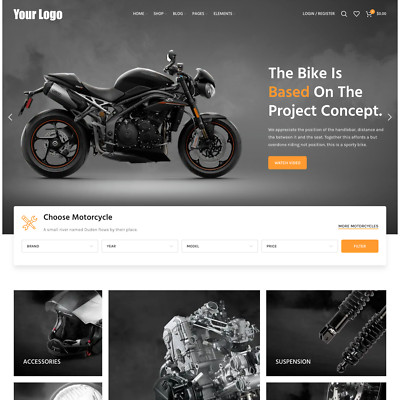 Motorcycle Shop Website Design with Free VPS Web Hosting and ...