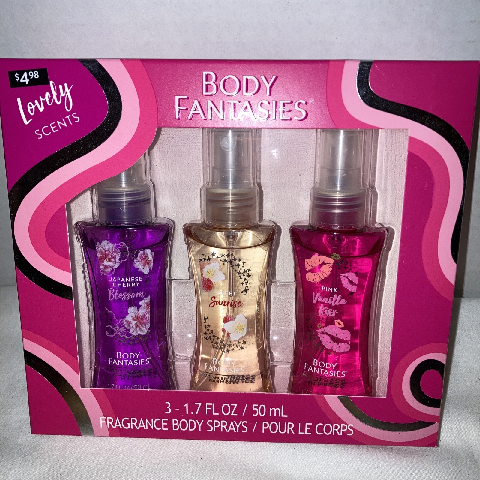 Body Fantasies 3 Pc Boxed Gift Set Fragrance Body Sprays Lovely Scents ...