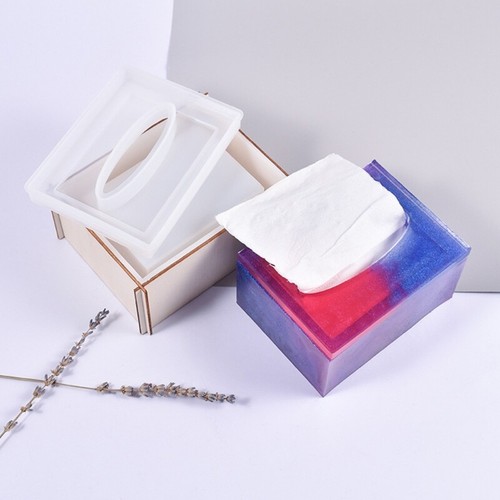 Tissue Box Crystal Epoxy Resin Mold Jewelry Storage Napkin Holder ...