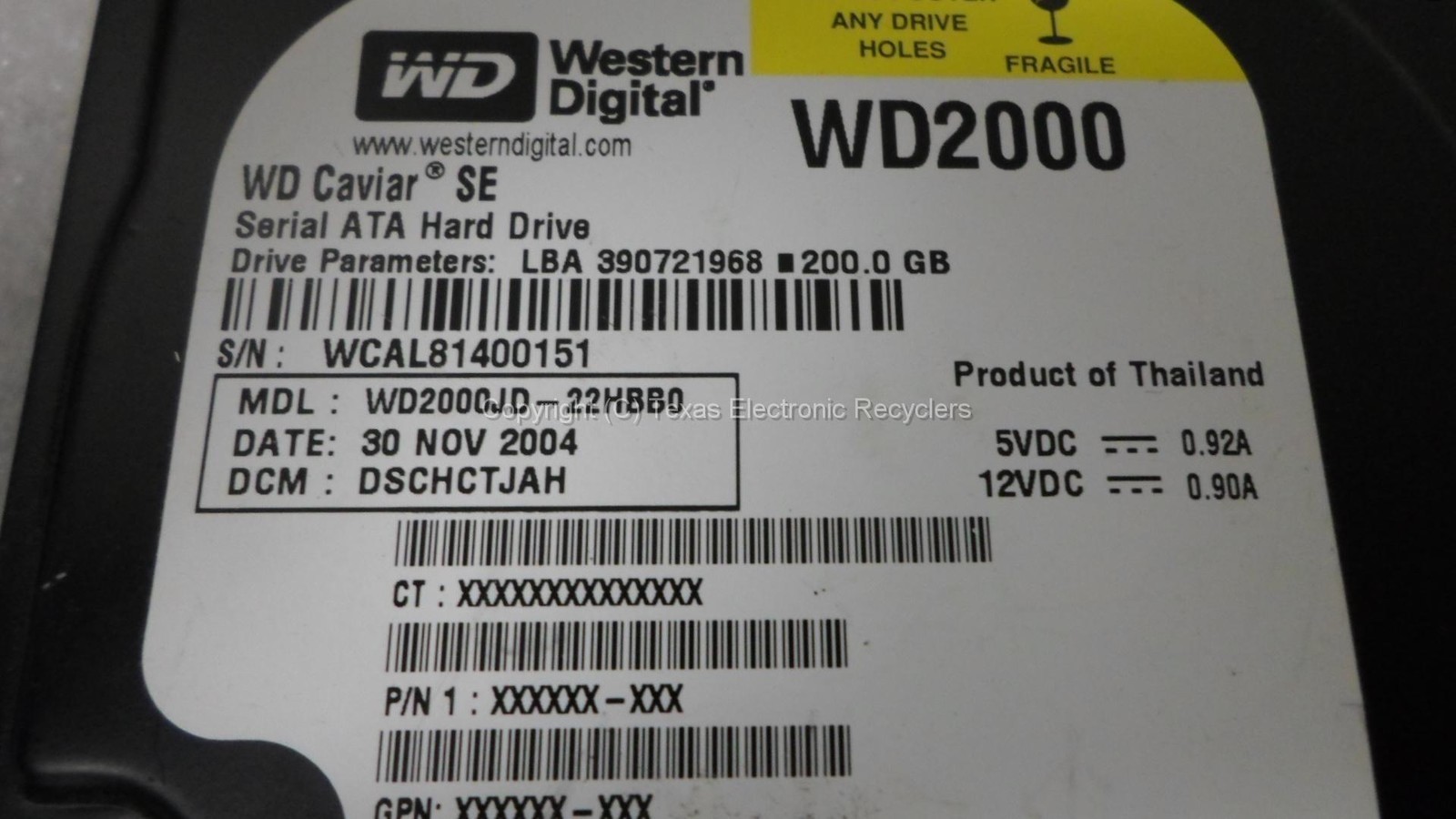 Western Digital WD2000JD-22HBB0 WD2000 200GB 7200 RPM SATA Hard Drive ...