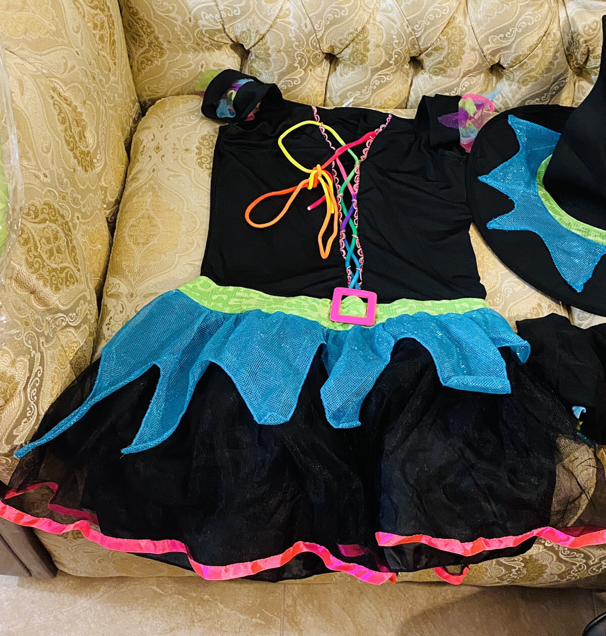 Neon Witch Junior Medium 7-9 Costume: Partial Costume | eBay