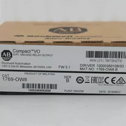 New Factory Sealed 1769-OW8 /B CompactLogix Relay Output Module 1769 ...