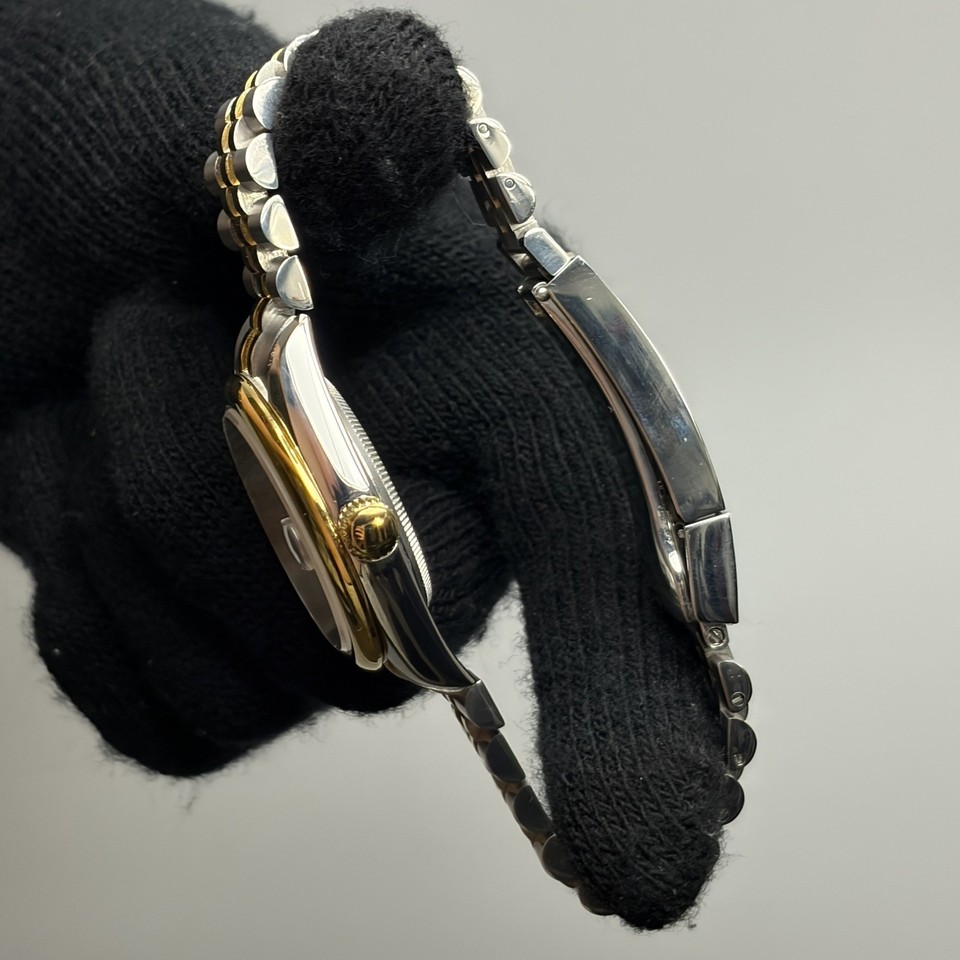 Custom 36mm Two Tone Gold DJ White Stripe Dial Style Mod Watch w/ NH35 ...