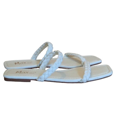 Mixx Shuz White Square Toe Sandal Womens Size 7.5 | eBay