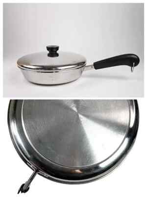 Revere Ware Cookware 9" Skillet Disc Bottom Stainless Frying Pan Sauté ...