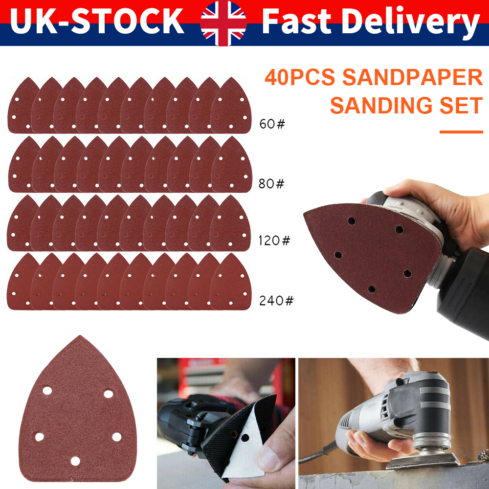 40pcs Mouse Sanding Sheets For Black and Decker Mouse Palm Sander Pads ...