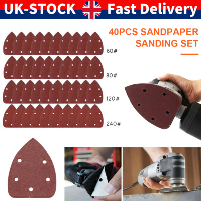 40pcs Mouse Sanding Sheets For Black and Decker Mouse Palm Sander Pads ...