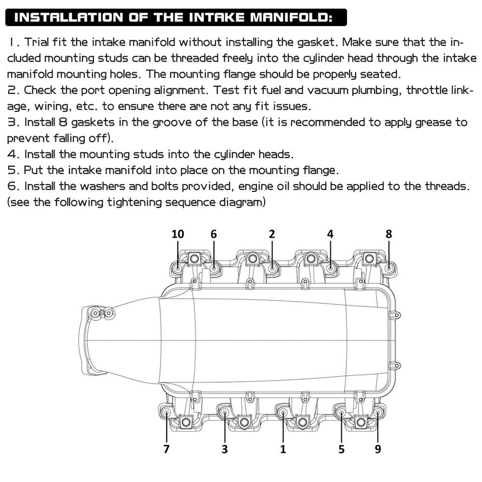 LS1 LS2 LS6 102mm High Profile Intake Manifold w/MAP Sensor Port Fuel ...