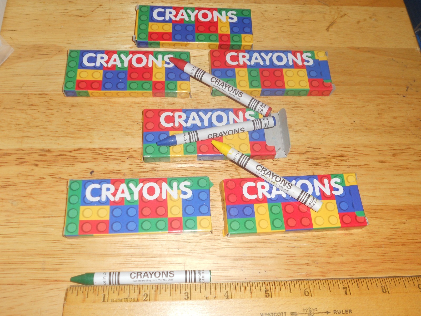 6 Packs Building Brick Block Design On Crayon Package Great Party Favor ...