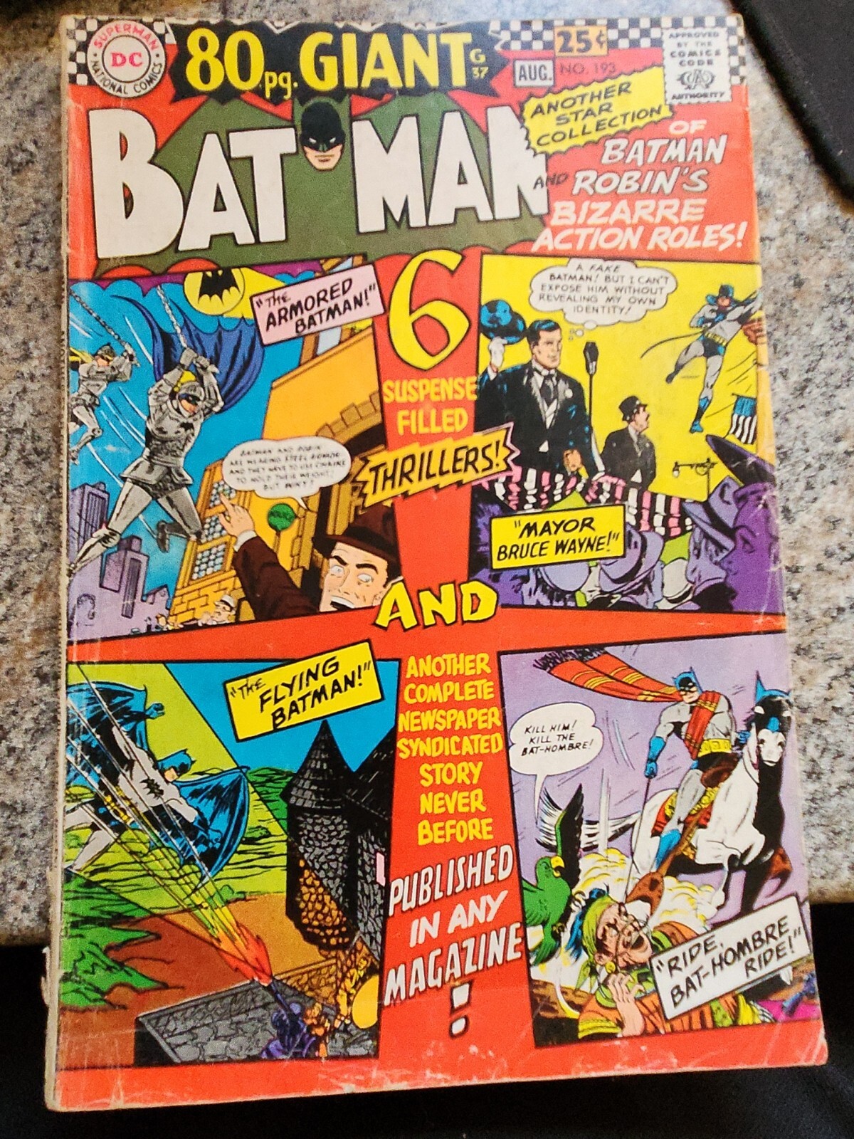 BATMAN #193 80 Page Giant DC Comics 1967 Armored batman Mayor Bruce ...