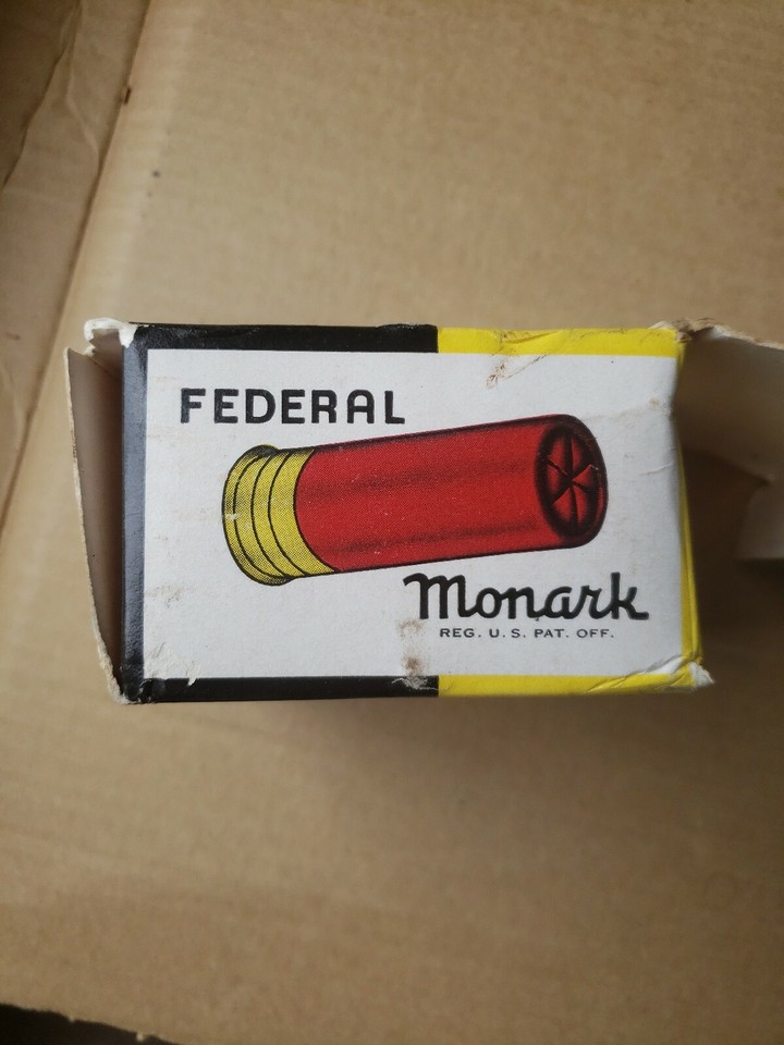 Vintage Federal Monark Target Load Shot Shells Box 16 GA 9 Shot Empty ...