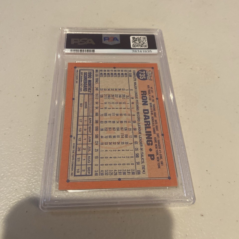 1991 TOPPS DESERT SHIELD #735 RON DARLING PSA 8 METS | eBay