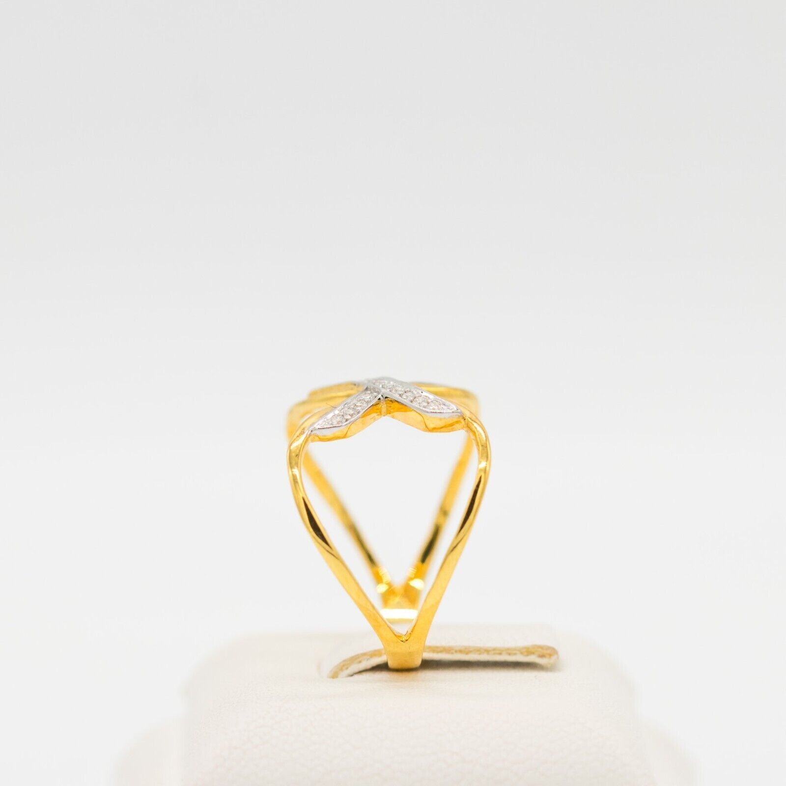 X ring 9k yellow gold genuine diamond 375 9ct ME594 | eBay