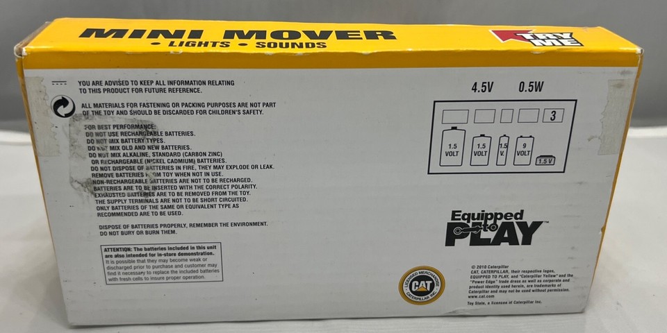 CAT Mini Mover Loader Backhoe Lights & Sounds Battery Operated ...