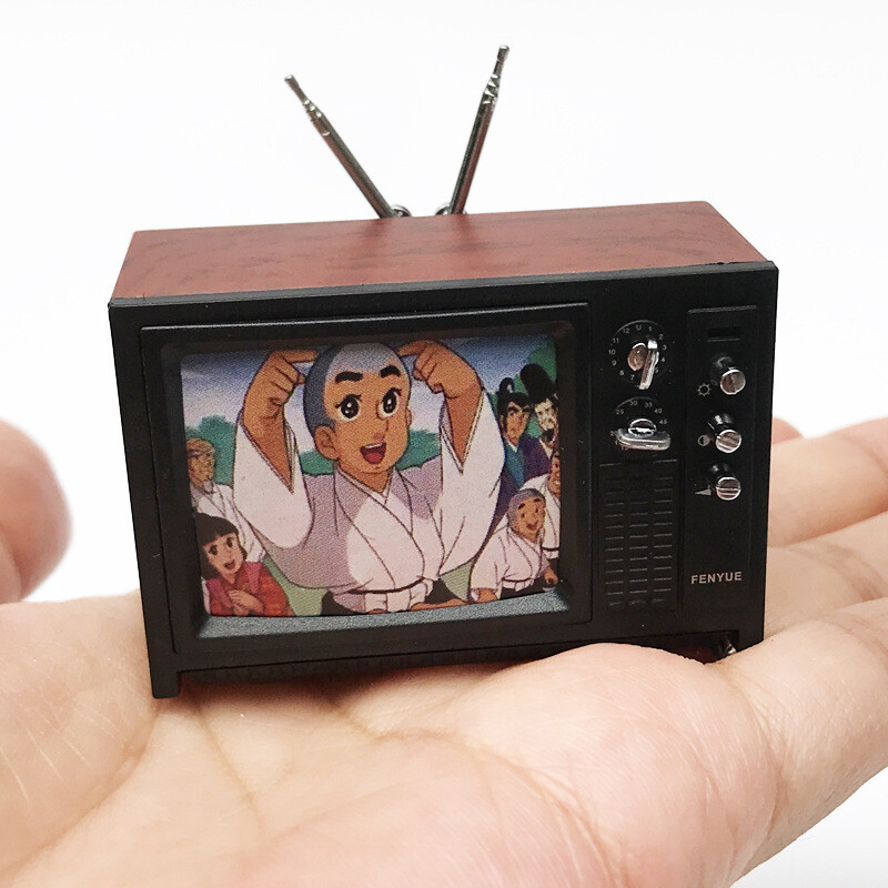 Dollhouse Miniature 1/12 Vintage TV Mini Television Set Furniture ...