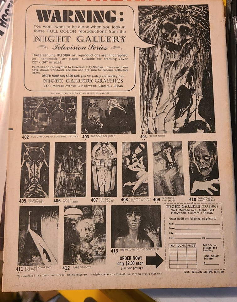 MONSTER FANTASY MAGAZINE 1975 MUMMY LON CHANEY WITCHCRAFT HORROR ELSA ...