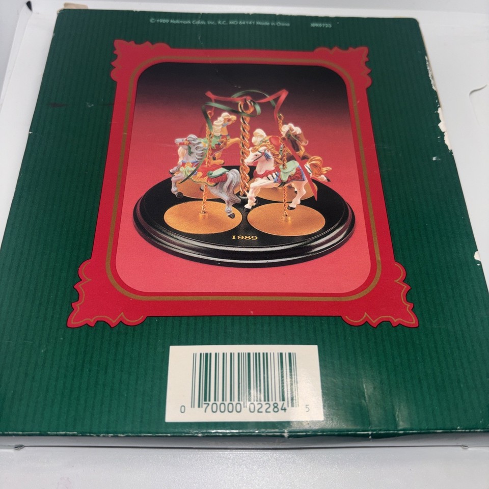 Vintage 1989 Hallmark Christmas Carousel Horse Display Stand New In Box ...
