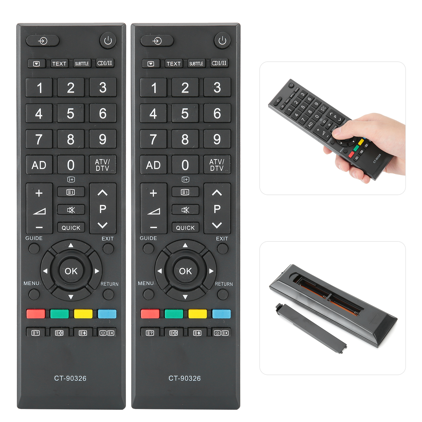2PCS Ct-90326 Wireless TV Remote Control Television Controller ...