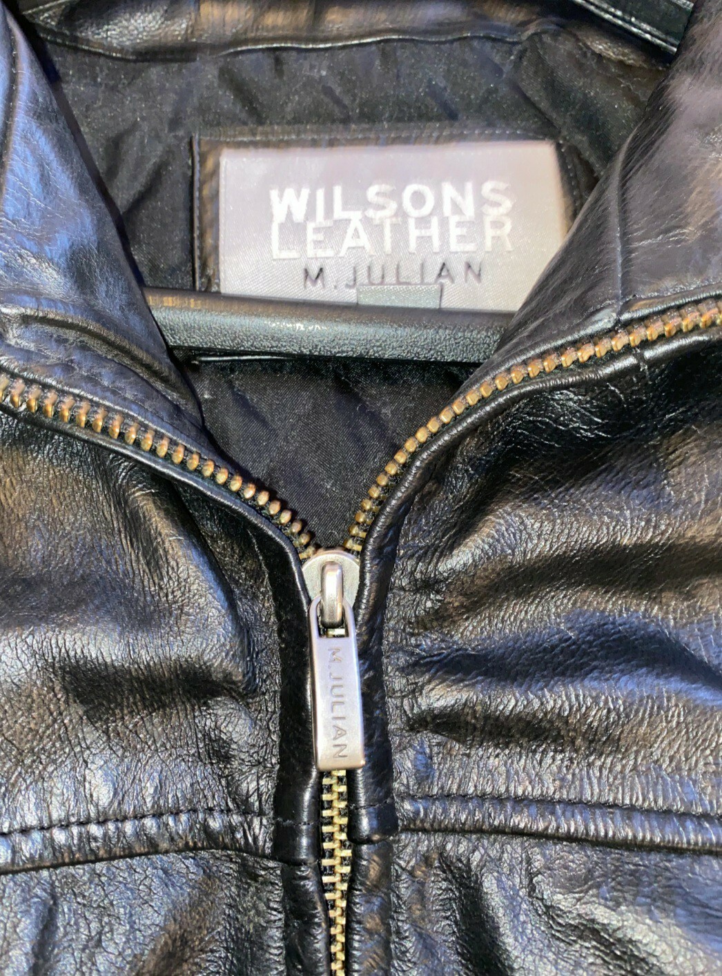 Men's Wilson Leather Jacket Black Zip-Up Thinsulate L… - Gem