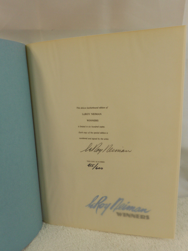 LeROY NEIMAN BOOK COLLECTION (1) WINNERS # 415/600 HAND SIGNED LEATHER ...