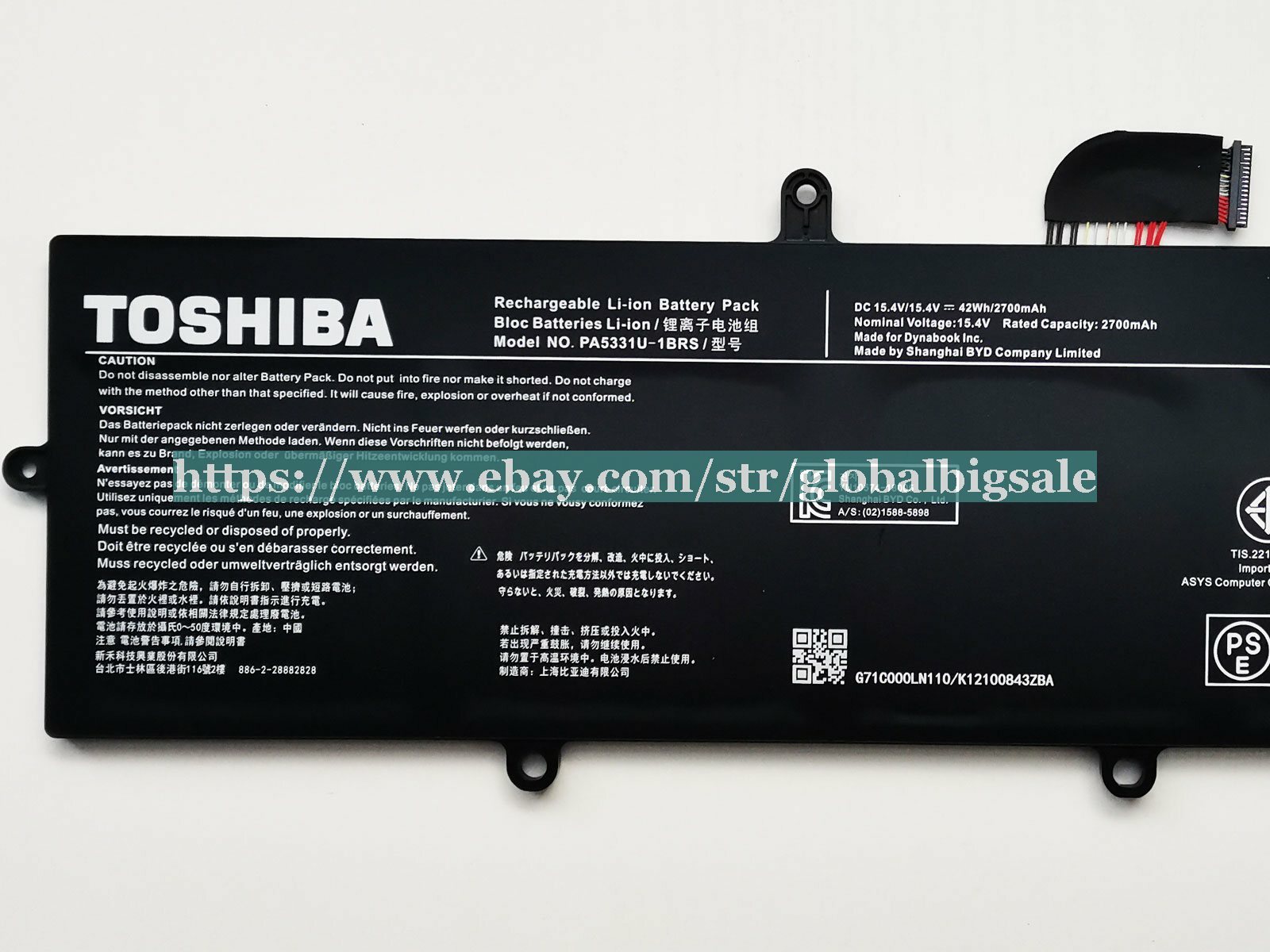 US SHIP PA5331U-1BRS Battery For Dynabook Portege R30-E X30L-G Terca ...