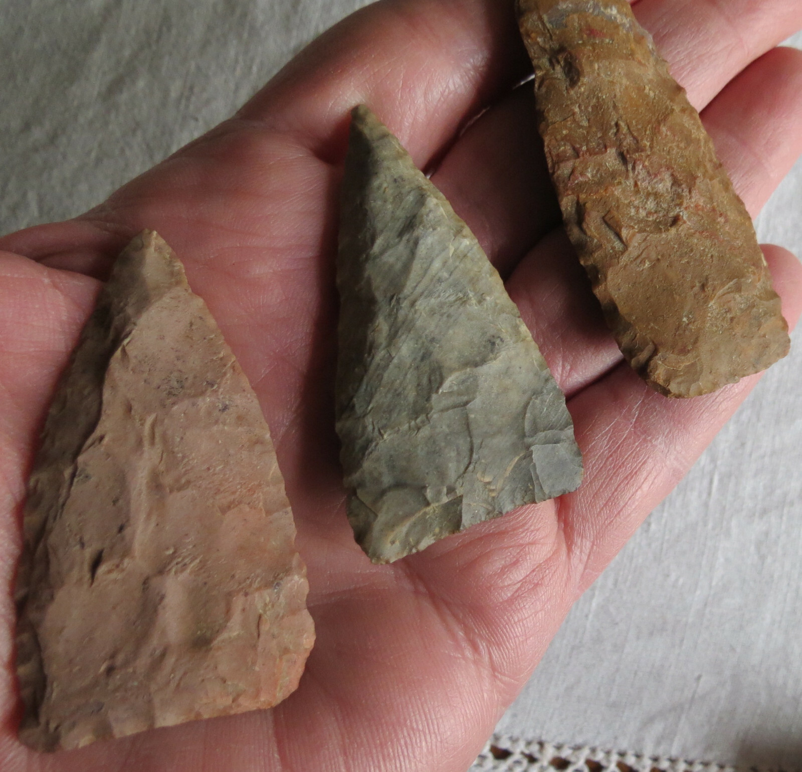 3 AUTHENTIC TEXAS STRAIGHT BASE ARROWHEADS POINTS NATIVE AMERICAN ...