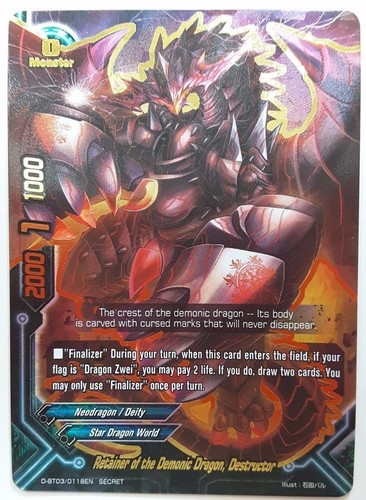 Buddyfight Retenue Du Dragon Démons Destructor D-BT03/0118EN SECRET N ...