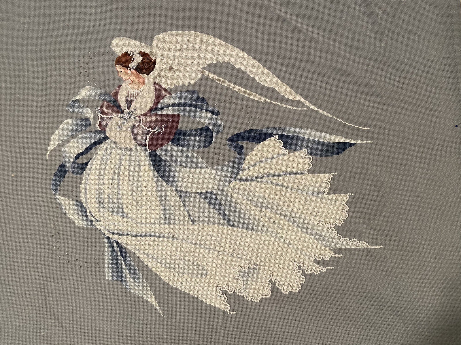 Counted Cross Stitch Winter Angel Completed | eBay